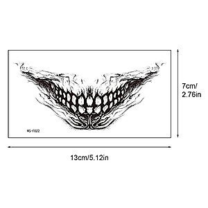 Halloween Temporary Tattoos Mouth Dark Black Face Mouth Teeth Stickers Terror Waterproof Ornaments for Adults kids 10pcs Halloween Tattoos Stickers Decal Party Decoration Supplies