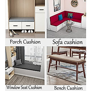 MYLSMPLE Bench Cushion Chair Pad Outdoor Bench/Swing Cushion Slip Cover Water Resisitant UV Protection Indoor Patio Furniture Cushion Cover with Zipper Replacement Cover (36"X18"X2", Dark Grey)