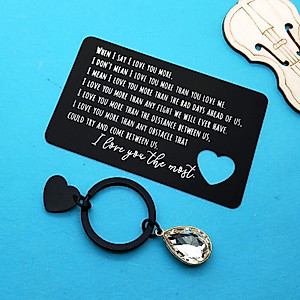 Xiahuyu Engraved Wallet Card Insert for Boyfriend Fiance Husband Christmas Birthday Gifts Wedding Anniversary Card Gifts Valentines Day Gifts I Love You Gifts for Him Boyfriend