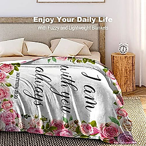 Christian Blanket with Inspirational Thoughts and Prayers Religious Bible Verse Throw Blanket Ultra Soft Warm Flannel Blankets for Women Men Gifts 50"X 40"