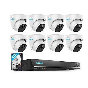 REOLINK 4K 16CH PoE Security Camera System, 8X RLC-822A PoE Outdoor Cameras Bundle RLN16-410 NVR 16 Channel Network Video Recorder (4TB HDD), 3X Optical Zoom, Smart Detection, Remote Access