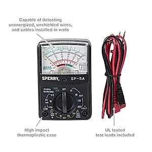 Sperry Instruments HSP5 5 Function Analog Multi-Meter, Manual 13 Range, 300V AC/DC