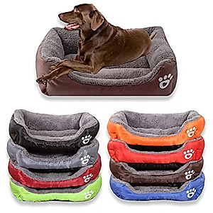 WXBDD Nest Dog Baskets Mat Autumn Winter Waterproof Kennel Large Pet Cats Dogs Bed Warm Cozy Dog House Soft Fleece (Color : E, Size : 80x60cm)
