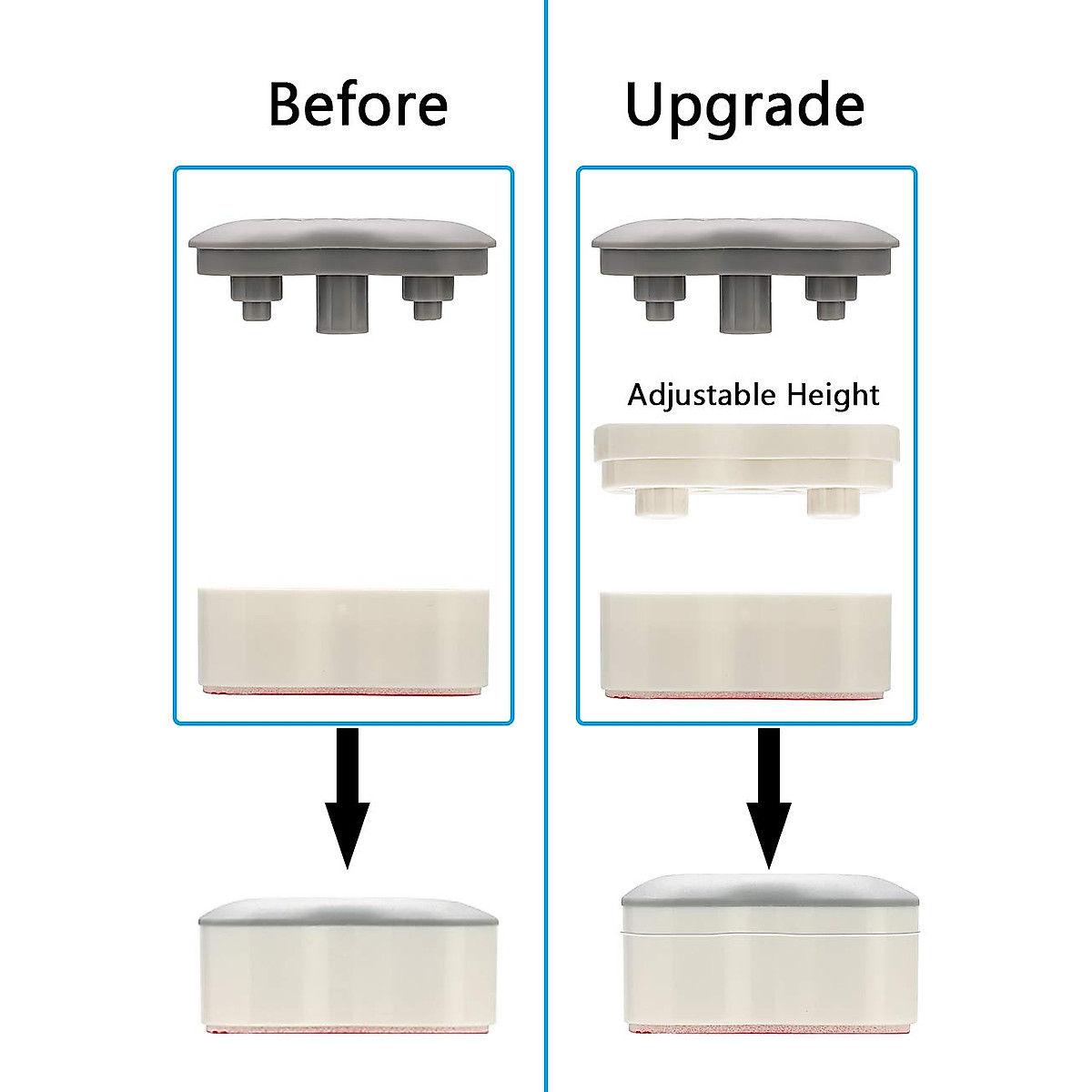 Bidet Bumper, 4PCS Height-increasing Pads, Universal Seat Bumper Kit with Strong Adhesive, Replacement Bumpers for Toilet Seat