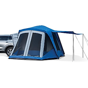 Napier Sportz SUV Tent 10'x10' Waterproof Camping Tent with 6'x7' Screen Room and Awning 6 Person Blue/Grey Car Tent
