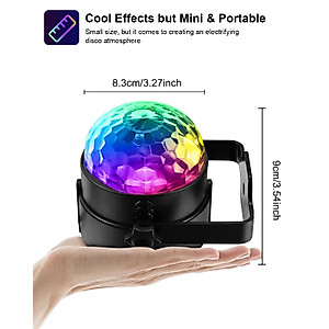 [2-Pack] Sound Activated Party Lights with Remote Control Dj Lighting, RGB Disco Ball Light, Strobe Lamp 7 Modes Stage Par Light for Home Room Dance Parties Bar Karaoke Christmas Wedding Show Club