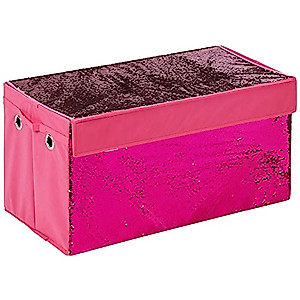 Urban Shop Sequin Storage Trunk, Pink