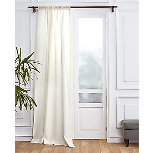 Solino Home Linen Curtain 84 Inches Long – Ivory 52 x 84 Inch Light Filtering Rod Pocket Curtain – 100% Pure Linen European Flax Window Curtain Panel for Bedroom, Living Room