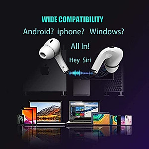 EEAABBR True Wireless Earbuds Bluetooth 5.3 in Ear Noise Cancelling IPx7 Waterproof Portable Charging Case Immersive Sound Deep Bass Touch Earphones Sport Headphone for iPhone Android