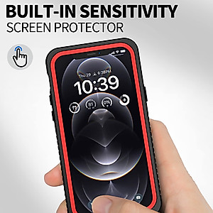 BEASTEK for iPhone 12 Pro Max Waterproof Case, FSN Series IP68 Magnetic Shockproof Case with Built-in Screen Protector and MagSafe Protective Cover, iPhone 12 Pro Max 6.7 inch (Red)