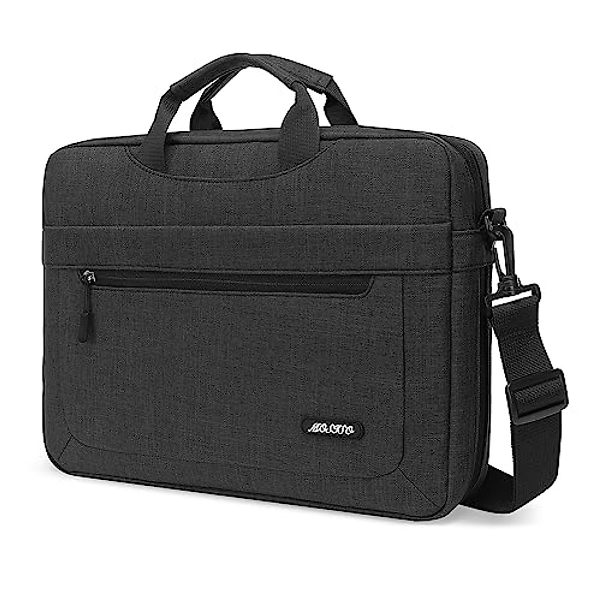 MOSISO Laptop Shoulder Messenger Bag Compatible with MacBook Air/Pro,13-13.3 inch Notebook,Compatible with MacBook Pro 14 2023-2021 A2779 M2 A2442 M1 with Adjustable Depth at Bottom, Black