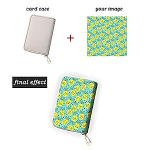 Horeset Galaxy Wolf Zipper Credit Card Wallet RFID Holder ID Card Window Security Travel Wallet PU Leather for Women Ladies Girls Men
