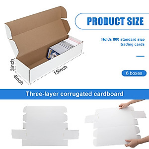 Yexiya 6 Pcs 800-Count Storage Box Card Holders for Trading Cards Sports Card Collector Box Trading Card Organizer for Trading Gaming Sports Cards Collecting