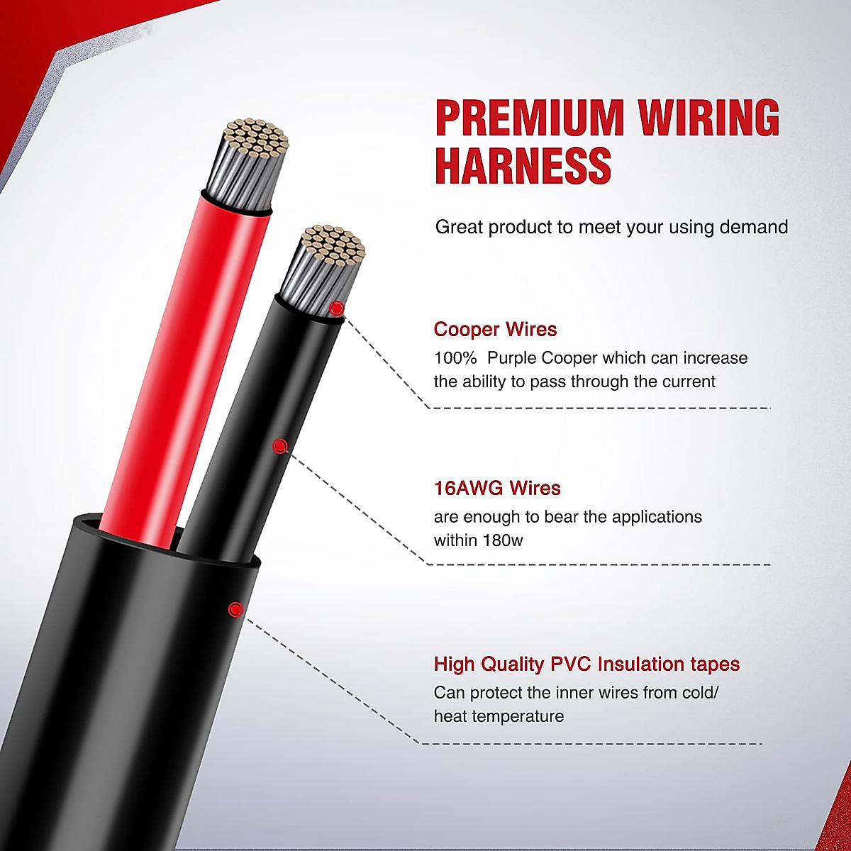 Nilight - 10013W NI -WA 07 LED Light Bar Wiring Harness Kit SASQUATCH LIGHTS 12V 5Pin Rocker Laser On off Waterproof Switch Power Relay Blade Fuse-2 Lead,2 Years Warranty