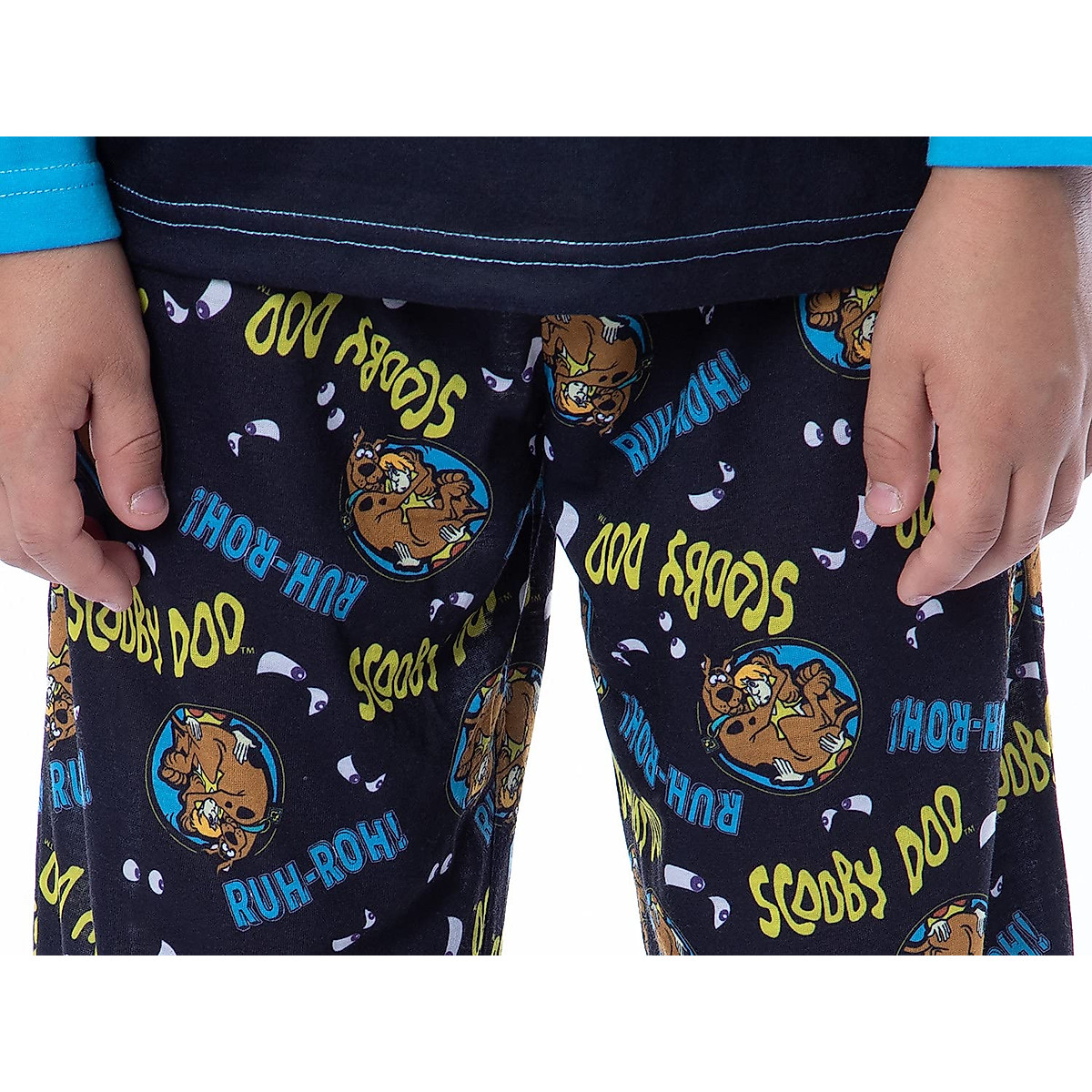 INTIMO Scooby-Doo Boys' Scooby Shaggy Ruh-Roh! Raglan Sleep Pajama Set (8) Black