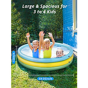 AKASO Kiddie Pools, 59'' x 13'', Inflatable Swimming Pools for Boys, Girls, Toddlers, Easy Set Up Inflatable Baby Ball Pit Pool for Ages 2+, Garden, Backyard, Outdoor Summer Water Party