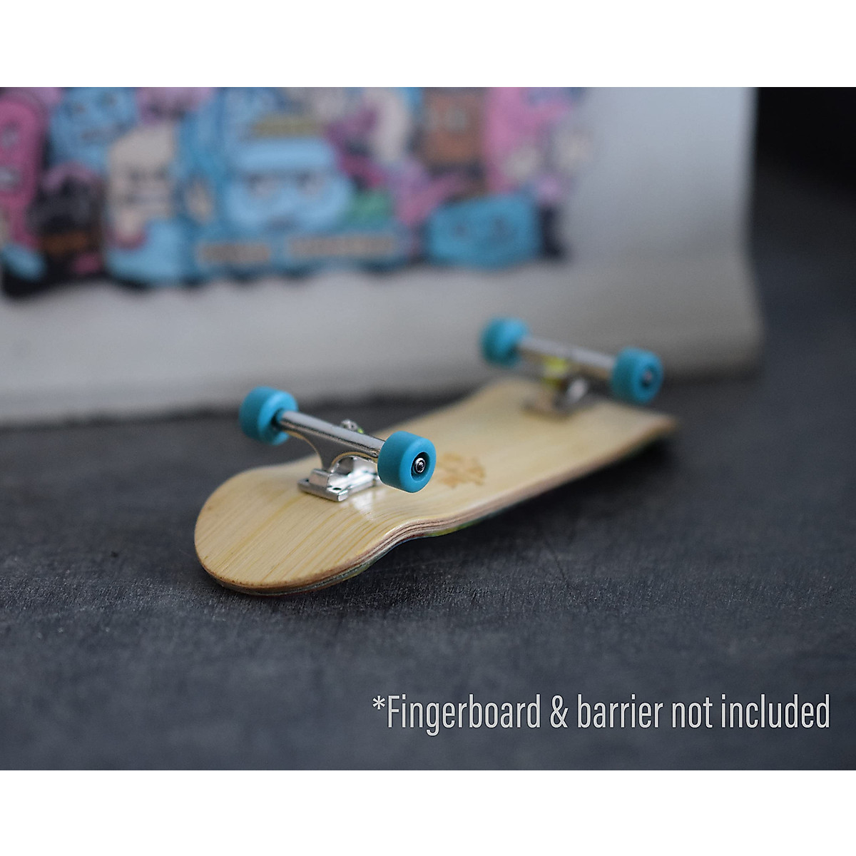 Teak Tuning Apex All Terrain Polymer (ATP) Fingerboard Wheels - New Street Shape, 65D - 7.7mm Diameter - ABEC-9 Stealth Bearings - Made in The USA - Sea Voyage Colorway