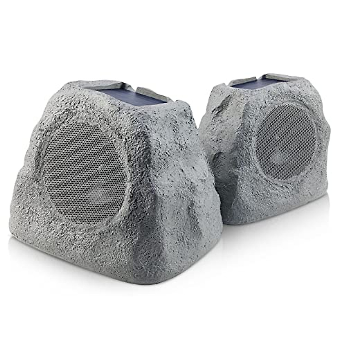 iHome iHRK-500S-PR Solar Powered Rechargeable Battery Powered Wireless All Weather Waterproof 5" Inch 30W Watt Pool Garden Outdoor Rock Speaker