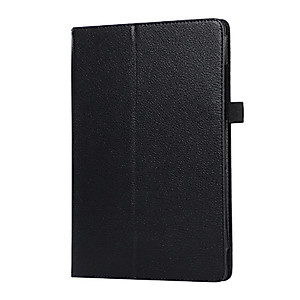 Tablet PC Case Texture Leather Tablet Case Compatible with Samsung Galaxy TAB A8 10.5 X200/X205(2021) Slim Folding Stand Folio Protector Shockproof Back Cover with Holder Tablet home ( Color : Black )