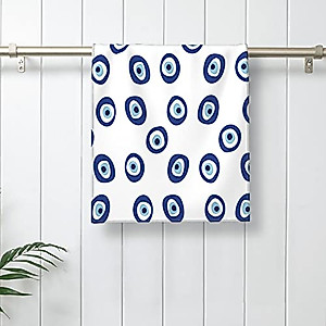 BULEJA Skin-Friendly Absorbent Towel Highly Absorbent, Bathroom Towels, Super Soft Towel, Evil Eyes Hand Towel Luxury Towels for Bathroom,Premium Quality Perfect for Daily Use -12x27.5 inch