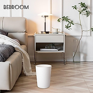 UUJOLY Small Trash Can Wastebasket Garbage Can Container Bins for Bathrooms, Laundry Room, Kitchens, Offices, Kids Rooms, Dorms (White)