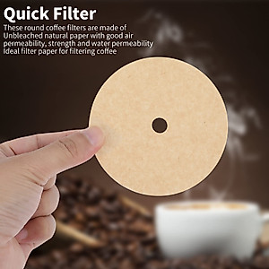 200Pcs Unbleached Percolator Coffee Filters, 3.75In Disposable Coffee Paper Filter, Disc Coffee Filters for Bozeman Percolator (Brown)