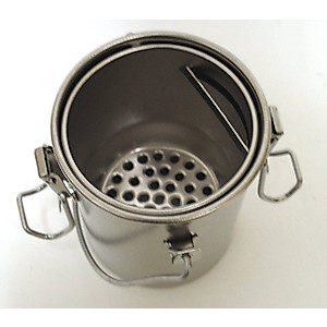 Original Whiskey painters Artist Studio and Travel Stainless Steel Paint Brush and Tool Washer Cleaner 9 oz,Great for Plein air Hanging on Easel and Travel use. Strainer Inside and Handle to Carry.