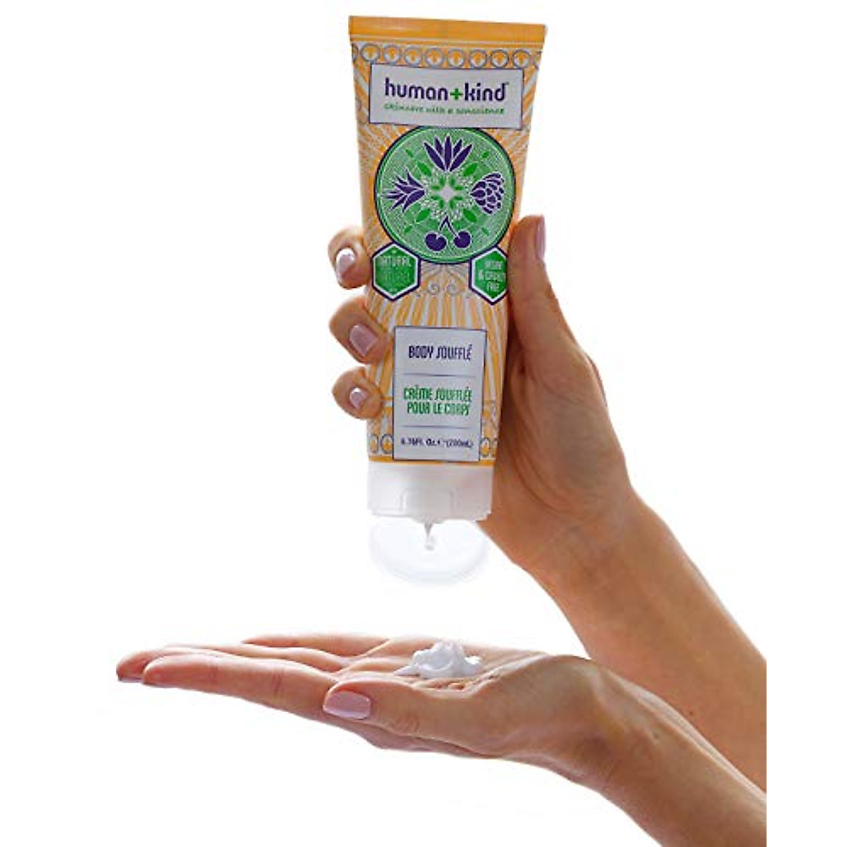 Human+Kind Body Souffle - Light, Fluffy Skin Conditioner for Hydrating and Smoothing Dry Skin - Natural, Vegan Formula with Shea Butter and Apricot Kernel Oil - Light, Fresh Fragrance - 6.76 oz