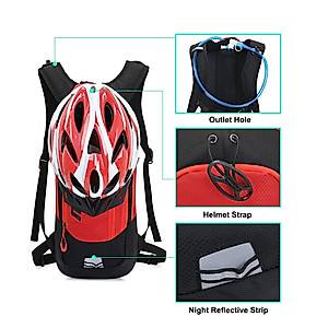 Croogo Bike Backpack Mountain Biking Daypack Water Rucksack Cycling Hiking Skiing Mtb Pack 2L Water Bladder,Yellow-SD-OT04