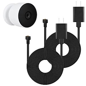2Pack Power Cable Compatible with GGoogle Nest Cam Outdoor or Indoor, Battery, 30Ft/9.1m Weatherproof Outdoor Cable Continuously Charging Your Nest Camera (Black)