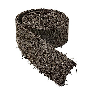 Plow & Hearth 55632 Recycled Rubber Permanent Garden Mulch Border, 120 L x 4.50 W, Black