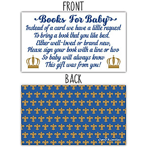 50 Prince Books for Baby Shower Request Cards - Invitation Inserts - Boy Baby Shower