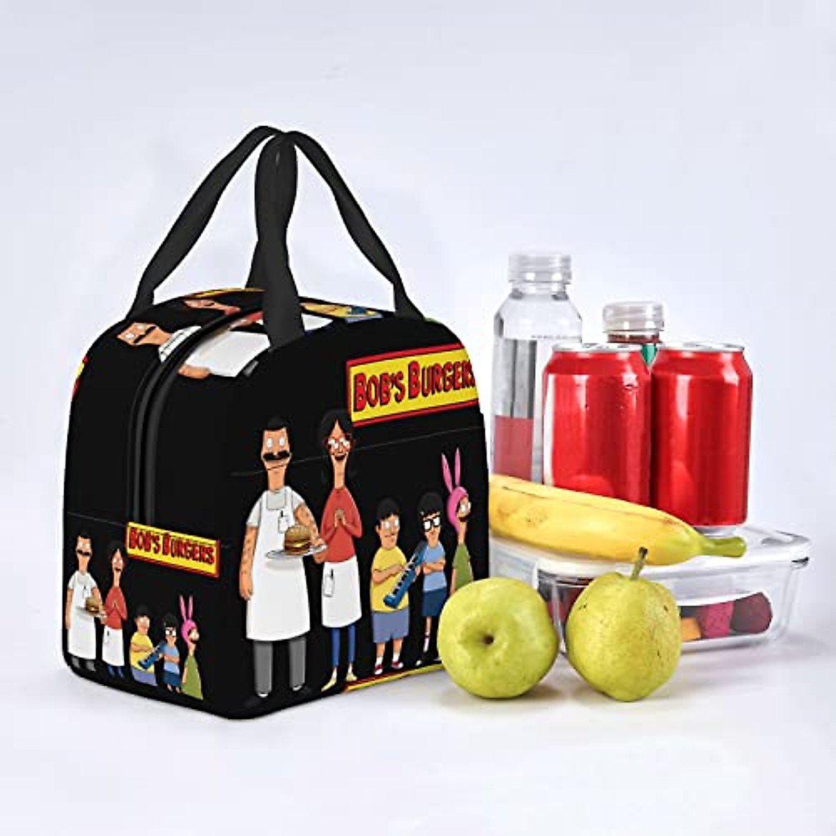 ORPJXIO Lunch Bag Bob's Anime Burgers Reusable Lunch Box Portable Insulated Lunch Tote for Outdoor Picnic Office 8.5 X 8 X 5in