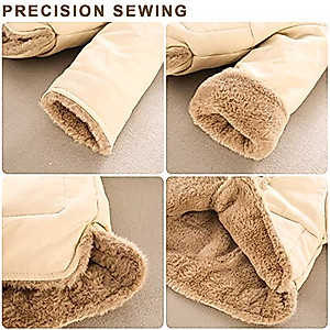 Toddler Fleece Jacket, Warm Cotton Baby Winter Coats, Kids Hooded Outerwear for Boys Girls