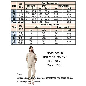 Joyaria Bamboo Pajamas for Women Cooling Capri Pj Sets Short Sleeve(Dusty Pink,Large)