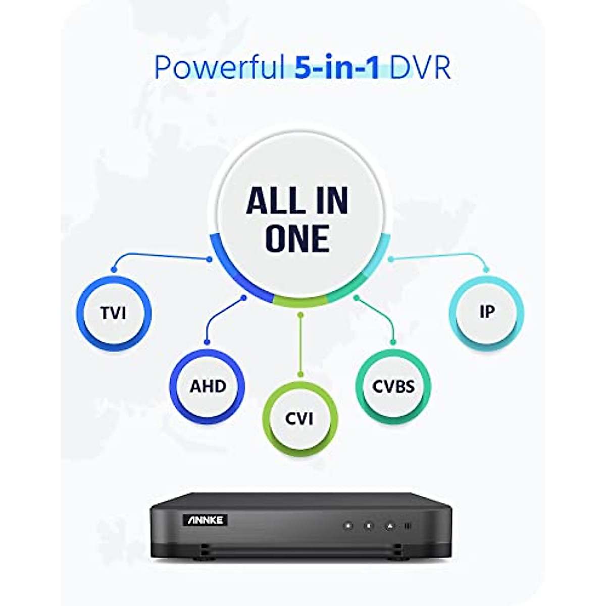 ANNKE 16CH 1080P Lite Hybrid 5-in-1(TVI/AHD/CVI/CVBS/IPC) CCTV DVR, H.265+ Security 16 Channel Surveillance DVR Recorder with 2 TB Hard Drive, Easy Remote Access, Motion Detection & Emile Alerts