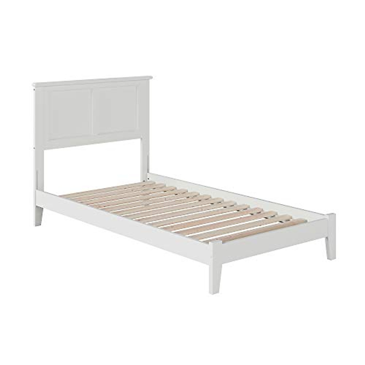 Atlantic Furniture AR8611002 Madison Platform Bed with Open Foot Board, Twin XL, White