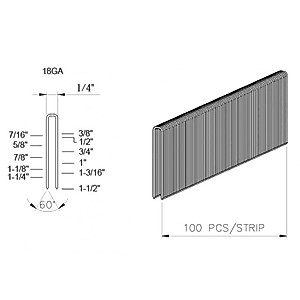 Senco L Series 18 Gauge Narrow 1/4 Inch Crown Staples - 5/8 Inch Legth (5,000/Box) Similar to Senco L10