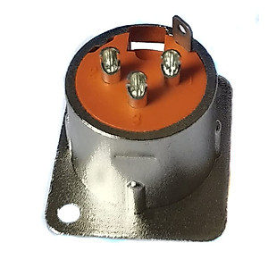GDQLCNXB XLR Male Jack 3 Pin Panel Mount Jacks,XLR Male Connector 4 Pcs, Silver Metal Housing，Inner Shell Orange.