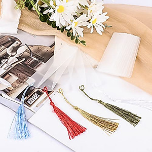 SAVITA 15pcs Acrylic Bookmark, Plastic Transparent Bookmark, Clear Bookmark Blank Bookmarks Crafts with Tassels Hemp Rope for DIY Project Decoration (5 Colors)