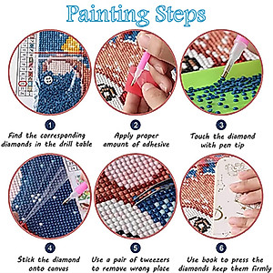 DIY Diamond Painting Sad Angel 5D Full Round Diamond Crystal Rhinestones Adult by Number Painting Art Kit Wall Decor Gift 16x12 Inch