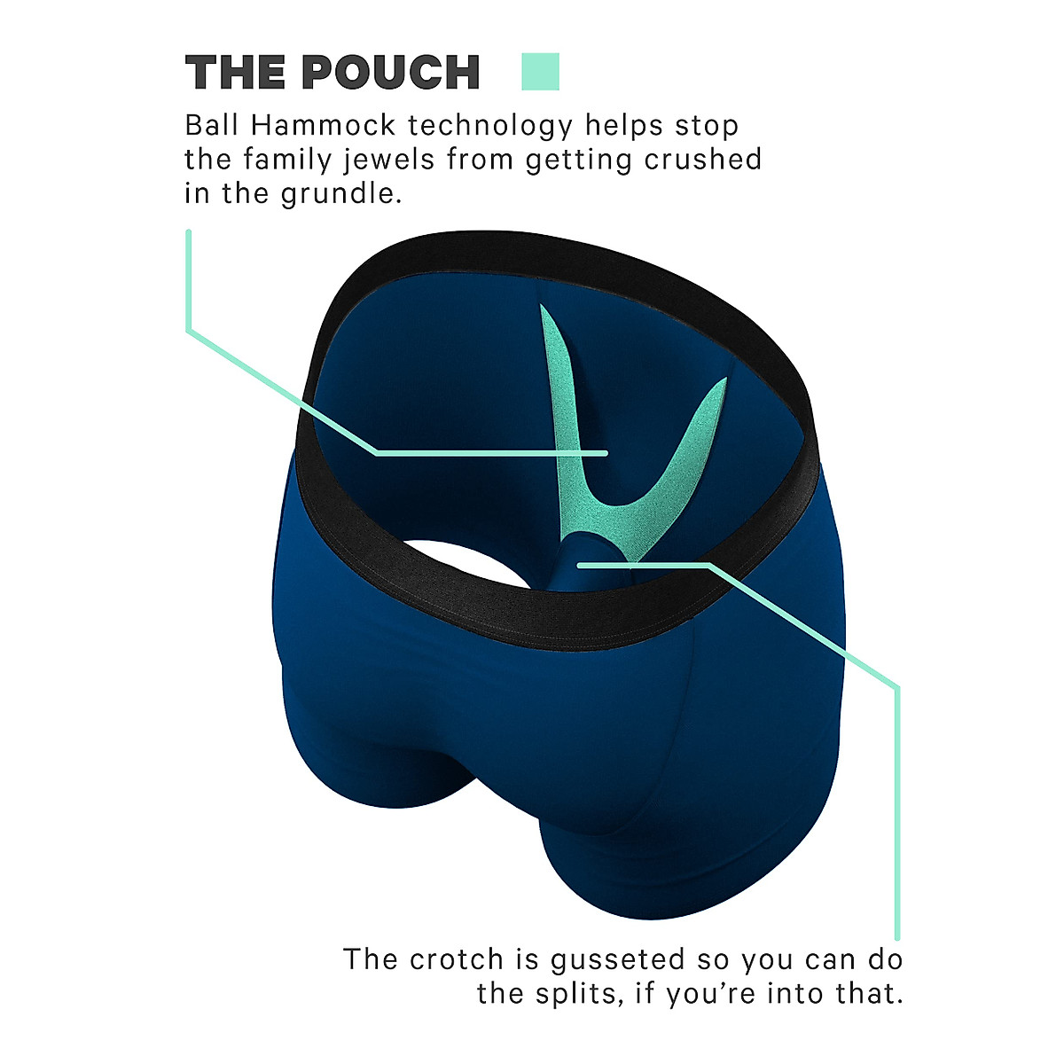 Shinesty Hammock Support Mens Underwear with Pouch | Big and Tall Underwear for Men Flyless | US XXL Dark Blue (1pack)