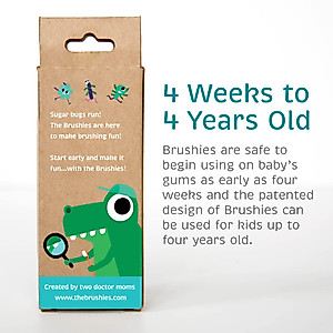 The Brushies Chomps The Dino Toddler Toothbrush/Dental Item/Youth Tooth & Gum Care/Ages 4 Weeks to 4 Years