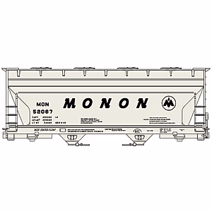 Accurail HO Scale Kit ACF 2-Bay Covered Hopper Monon (Gray/Black) Assorted #s