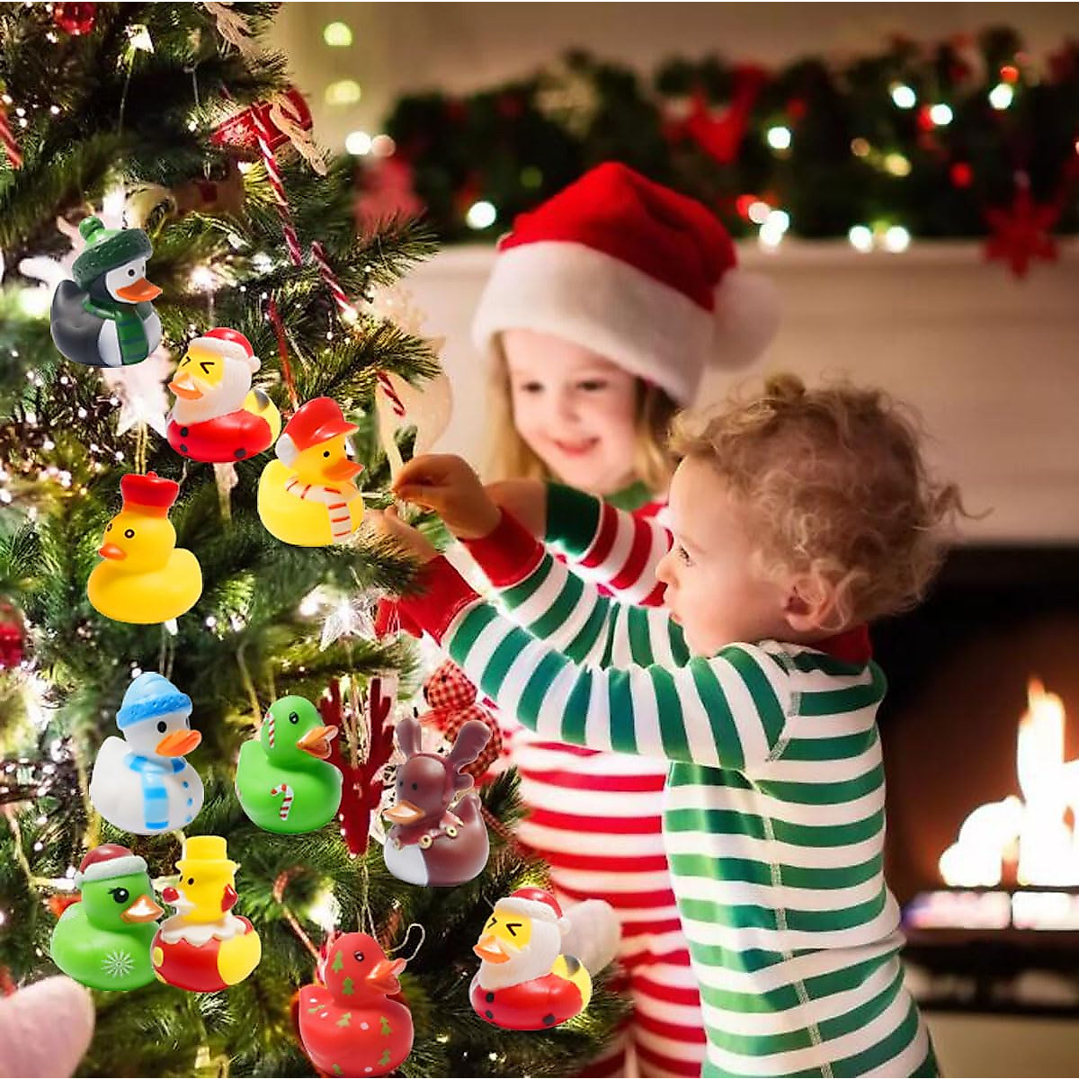 27 PCS Christmas Rubber Ducks Baby Showers Accessories Jeep Bath Toys for Kids Christmas Party Favors,Gift Exchange,Christmas Stocking Stuffers(Christmas)