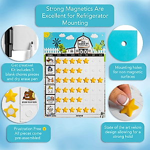 Playco Reward Chart for Kids Chores, Behaviors, Responsibility, Routines - Pre Assembled - Magnetic - A Must Have for Your Parenting Toolkit
