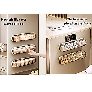 CBDYWVR Socks Underwear Wall Mounted Drawer Organizer, Switchable 6 Cell Drawer Acrylic Organizers Self-Adhesive Dust-proof Storage Boxes for Clothes Socks Lingerie Underwear Ties (2PCS)