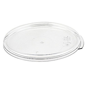 Cambro RFSCW2135 Camwear 2-Quart Clear Round Food Storage Container with Cambro RFSCWC2135 Clear Round Lid