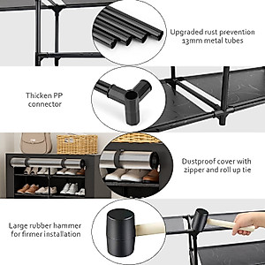 LVNIUS Covered Shoe Rack Shoes and Boot Organizer Cabinet 7-Tier 20 Pairs, Large Shoe Shelf Shoe Closet,Sturdy Closed Shoe Stand Holders for Garage Bedroom,Zapateras Organizer for Shoes