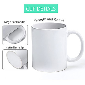 SIGNZWORLD Sublimation Mugs, Sublimation Mugs Blank 11oz for Vinyl, Sublimation Coffee Mugs Ceramic Coffee Mug with Large Handle White Coated Ceramic Cup with White Gift Box(Set of 6)